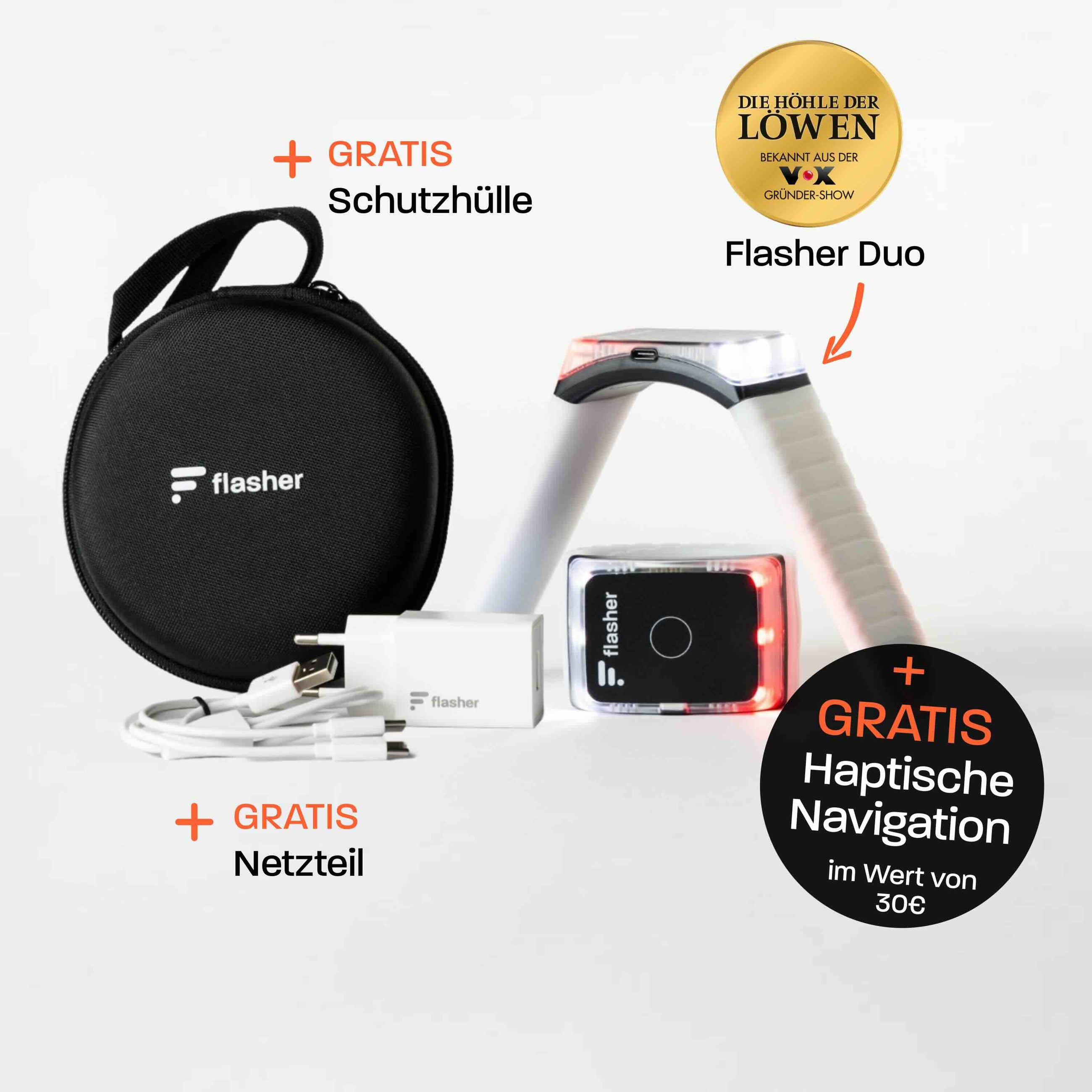 The complete package for bicycle safety – Flasher Set